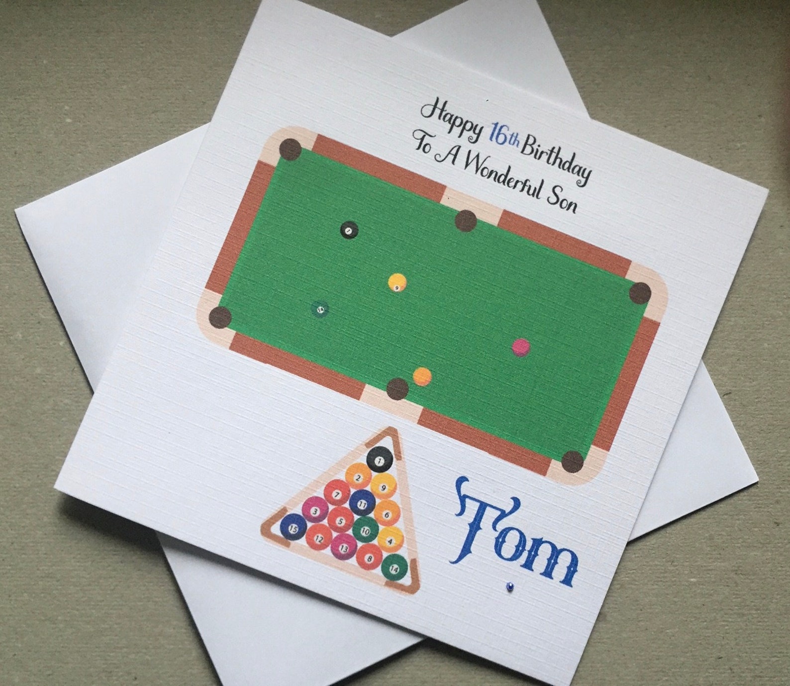 Pool Happy Birthday Card Handmade and Personalised With Name - Etsy