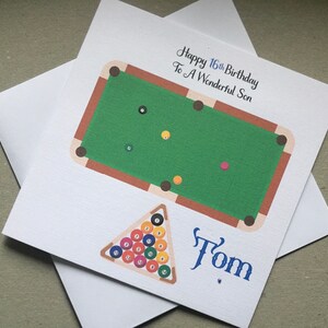 Pool Happy Birthday Card, Handmade and Personalised With Name, Age ...