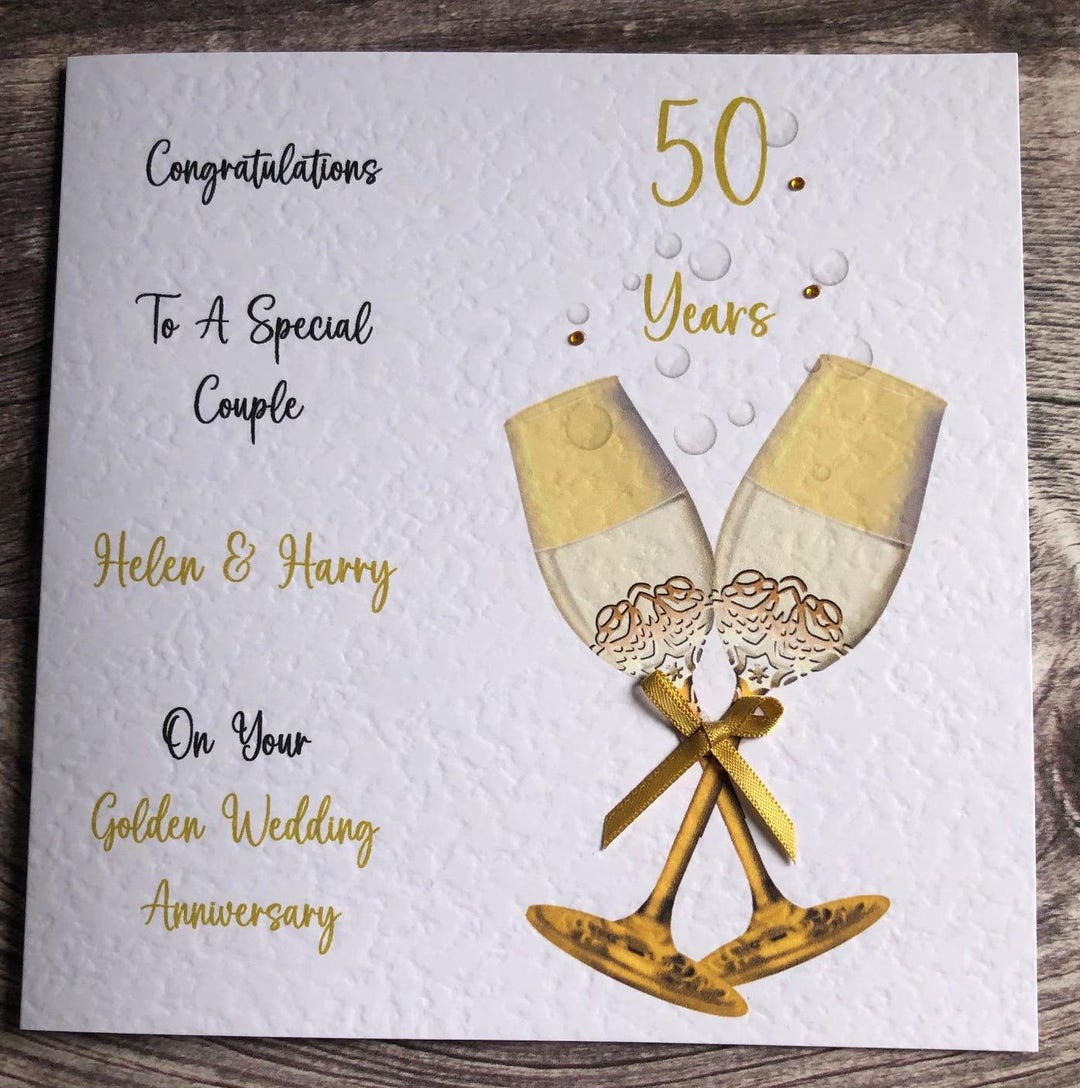 Golden Wedding Anniversary/ Gold/drinks/glasses/fifty Years/50 Years ...