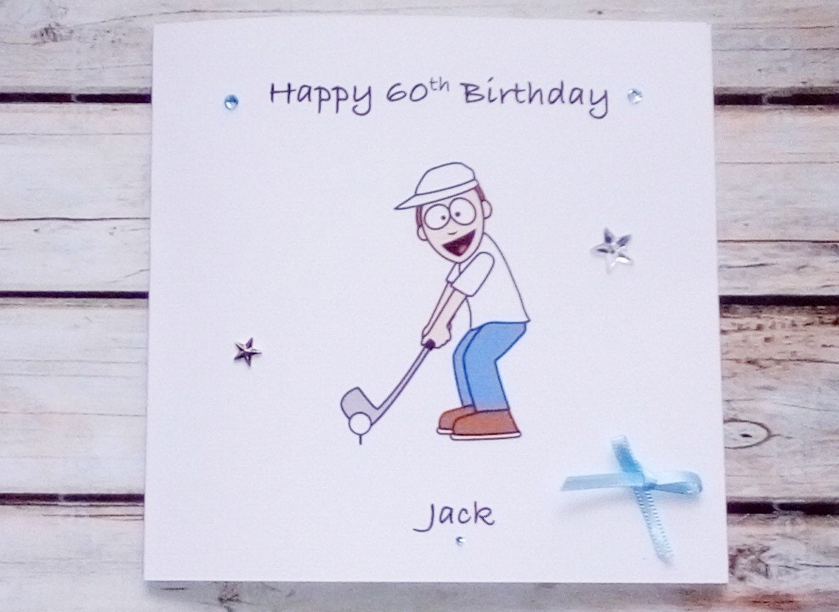 Happy Birthday Golf Card Handmade Personalised | Etsy