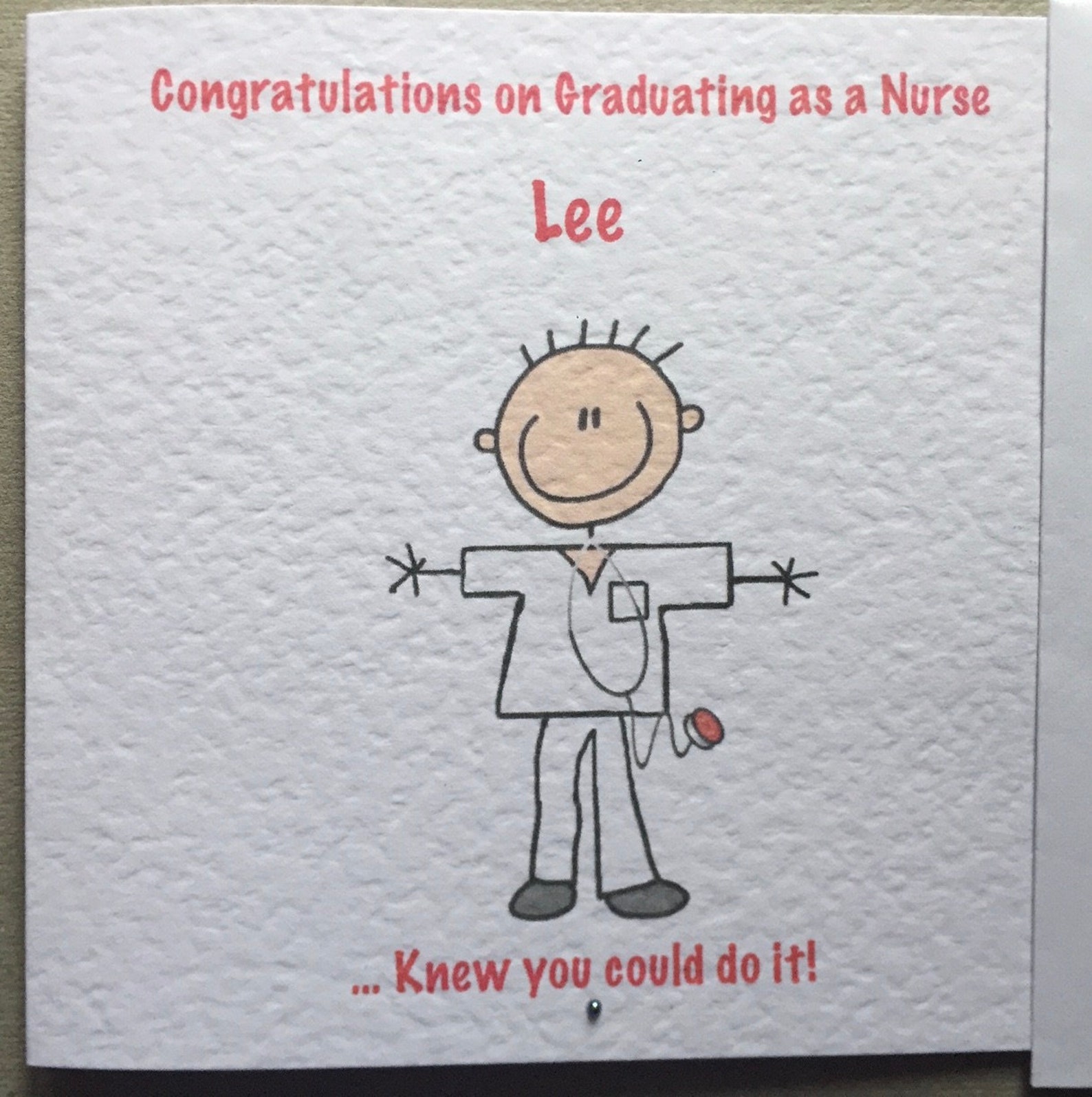 Congratulations Nurse Graduation Card, Male / Female. Handmade and ...