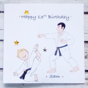 Karate Happy Birthday Card Handmade and Personalised With - Etsy