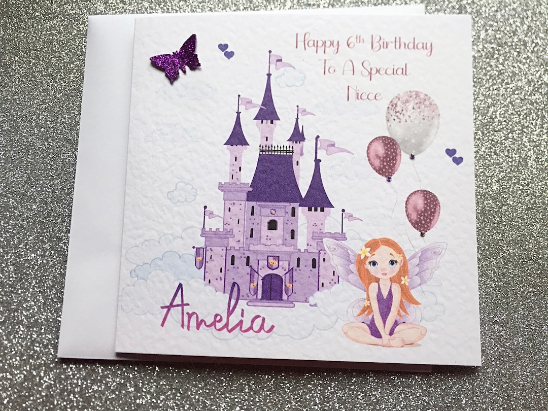 Girl's Happy Birthday Princess/castle Card/ Birthday Gift/ Handmade and ...