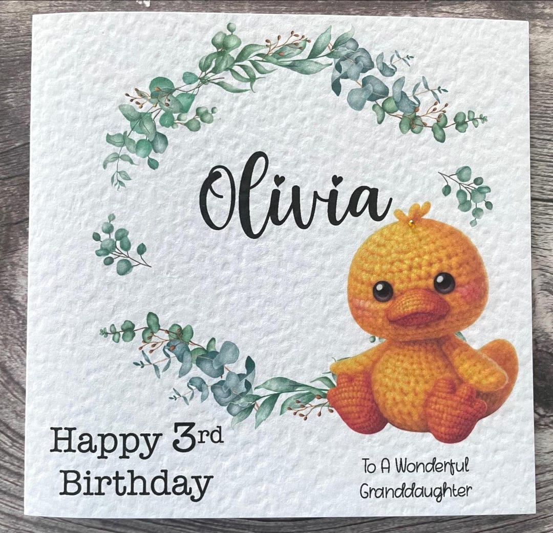 Duck Boys / Girls Birthday Card, Personalised With Name, Any Age, Son ...