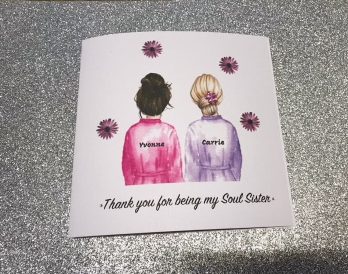 Best Friend Thank You Card Handmade and Personalised Friends - Etsy