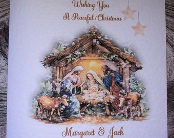 Christmas Card, Nativity Scene Christmas Card, Unique Christmas Card ...