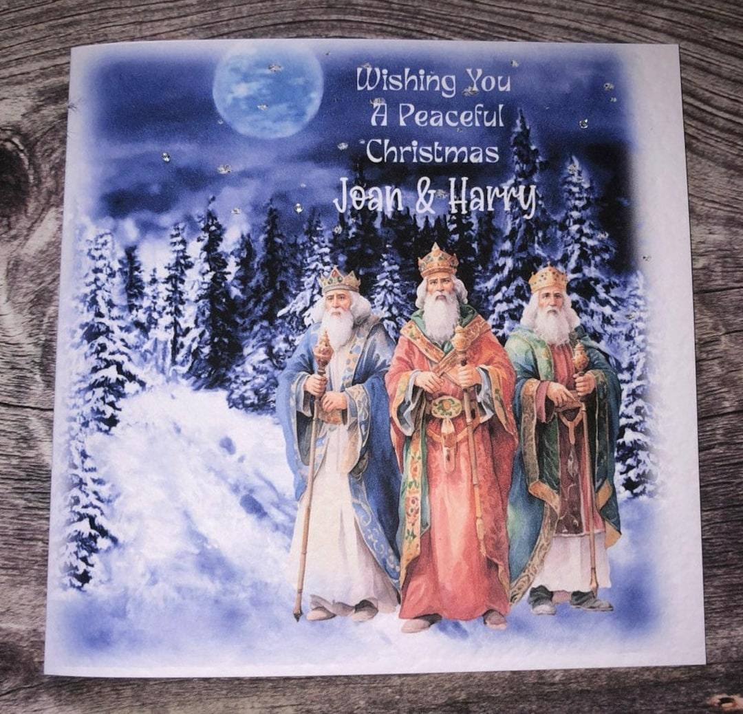 We Three Kings Christmas Card Handmade and Personalised With Name or ...
