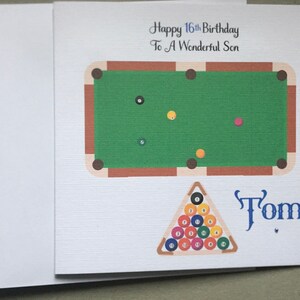 Pool Happy Birthday Card, Handmade and Personalised With Name, Age ...