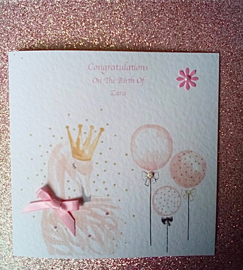 New Baby Congratulations Card / Handmade and Personalised/ - Etsy