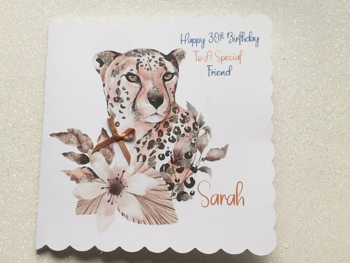 Birthday Leopard Card / Daughter/ Son/ Nephew/ Granddaughter/ - Etsy UK