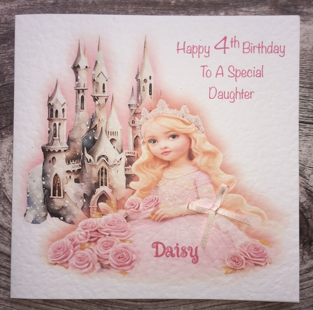 Girl's Happy Birthday Princess Card/ Birthday Gift/ Handmade and ...