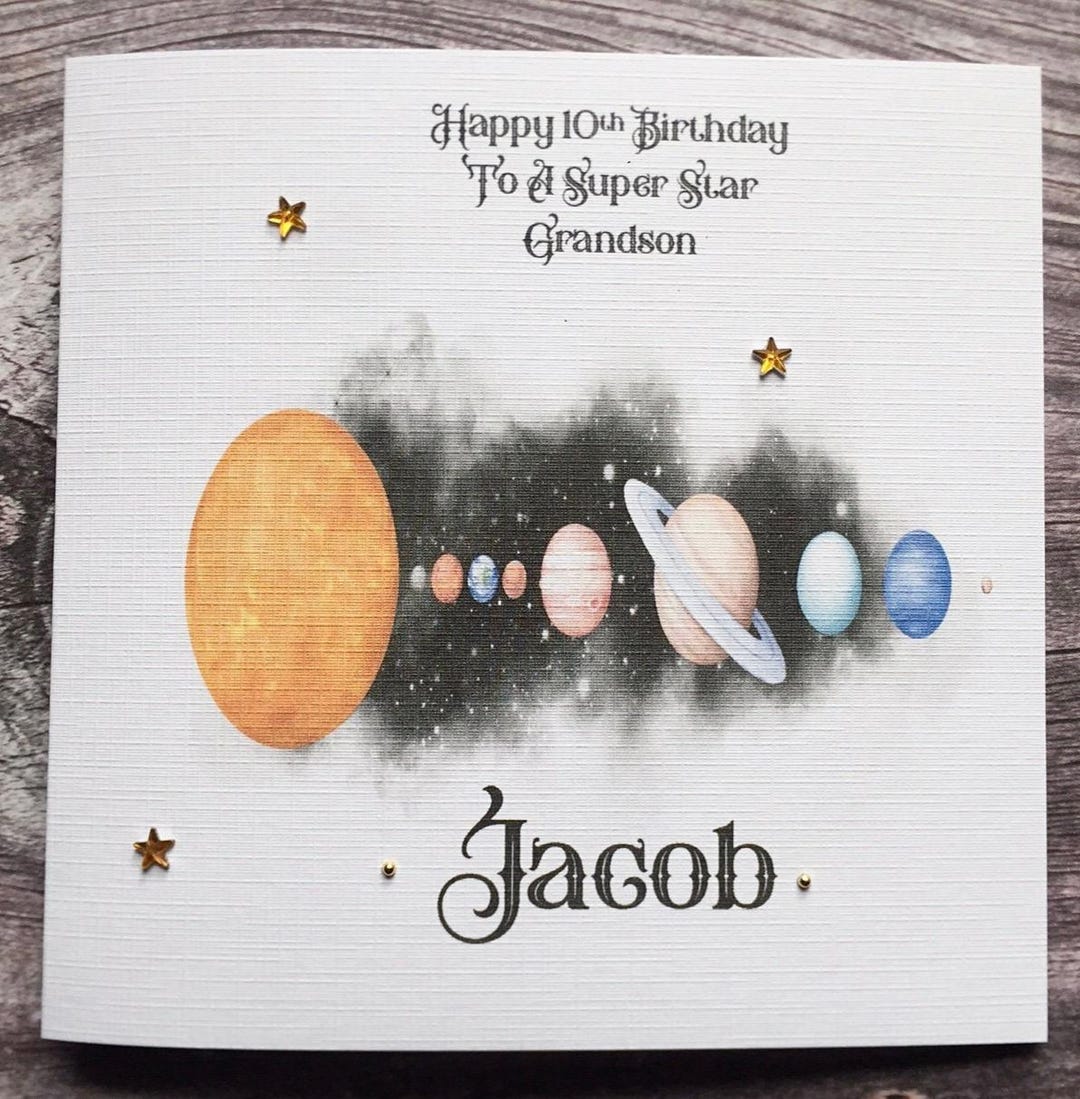 Space/planets/solar System, Happy Birthday Boy Girl Card/son/ Daughter ...