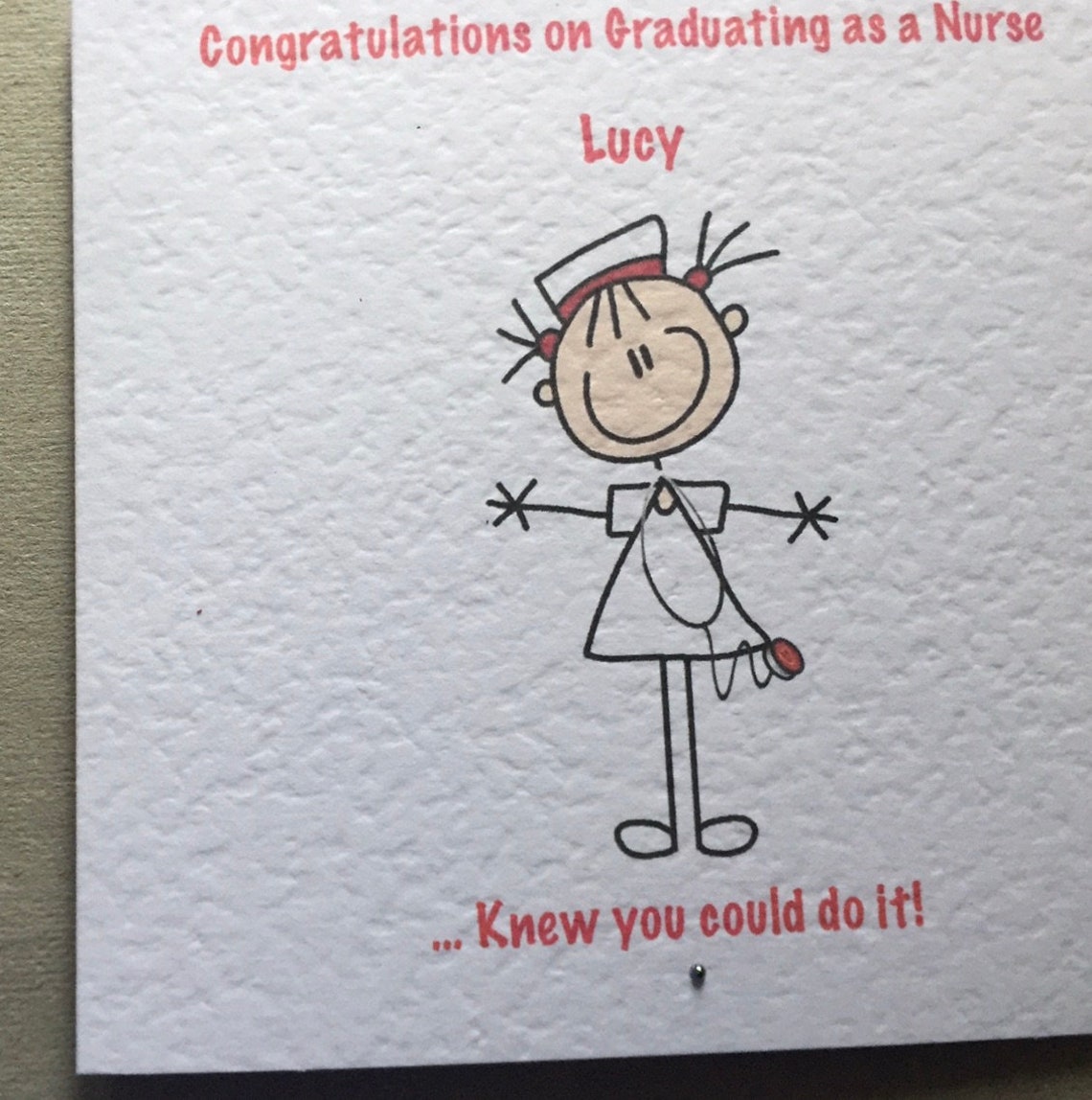 Congratulations Nurse Graduation Card, Handmade and Personalised /knew ...
