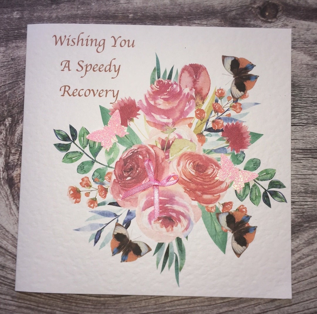 Female Get Well Soon Card, Handmade and Personalised With Name If ...