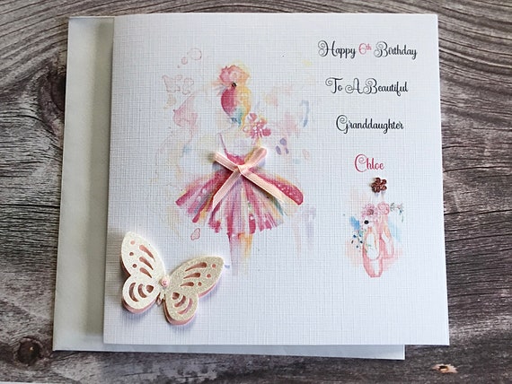 Girls Happy Birthday Card Handmade and Personalised/ Daughter/ - Etsy UK