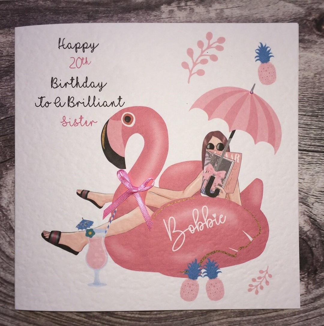 Flamingo Happy Birthday Card/female/flamingo/birthday/friend/mum ...