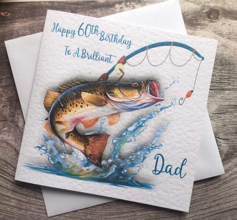 Happy Birthday Fishing Card Handmade Personalised - Etsy UK