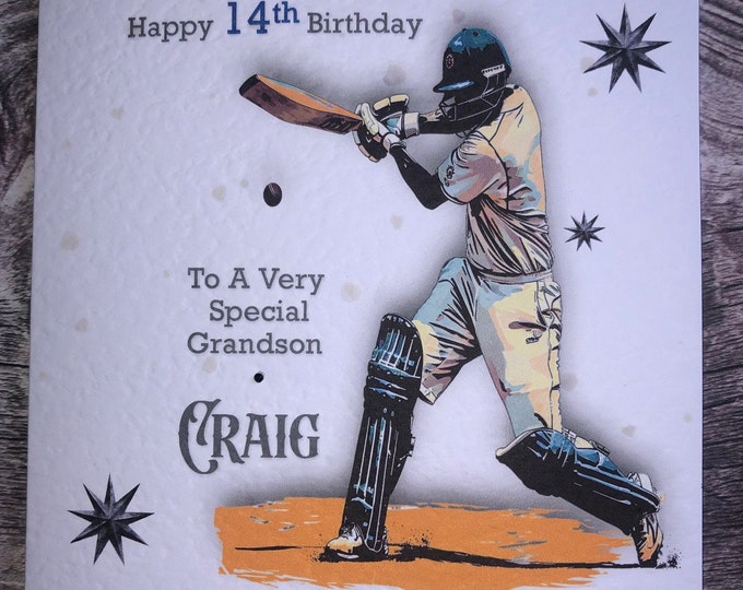 Personalised Cricket Card/cricket Birthday Card/birthday Card 50W - Etsy UK