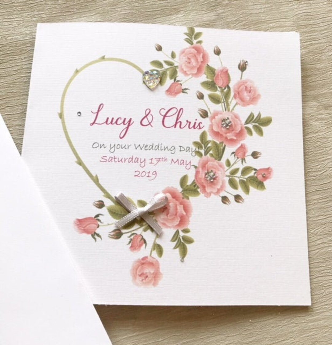 Congratulations Wedding Handmade Card With Personalisation. - Etsy