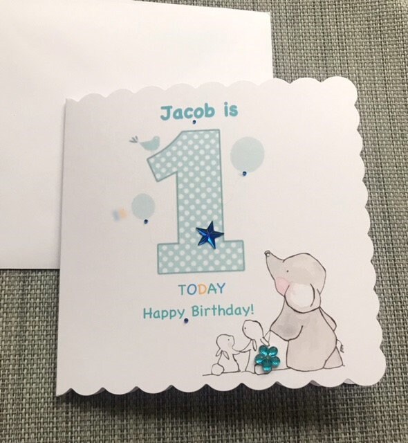 1st Birthday card personalised birthday card for boy or girl/ | Etsy