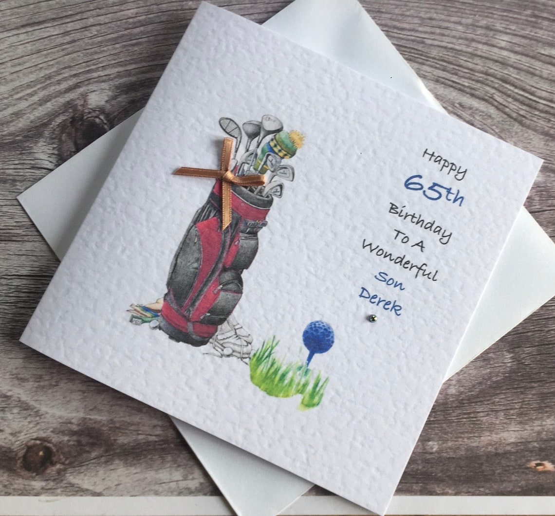 Golf Happy Birthday Card Handmade and Personalised - Etsy