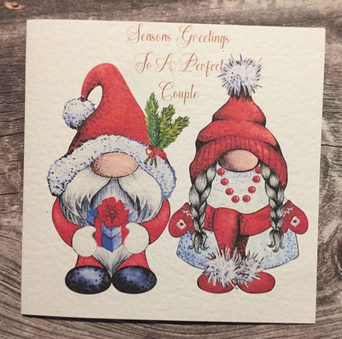 Merry Christmas Gnome Handmade Card/ Daughter/ Granddaughter/ - Etsy UK