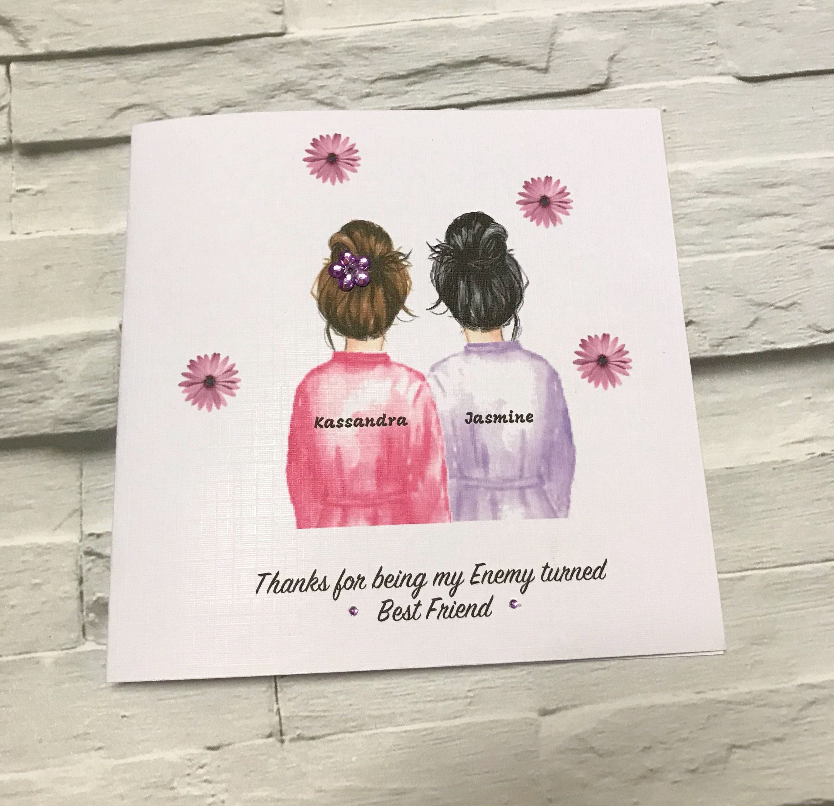 Best Friend Thank You Card Handmade and Personalised Friends - Etsy