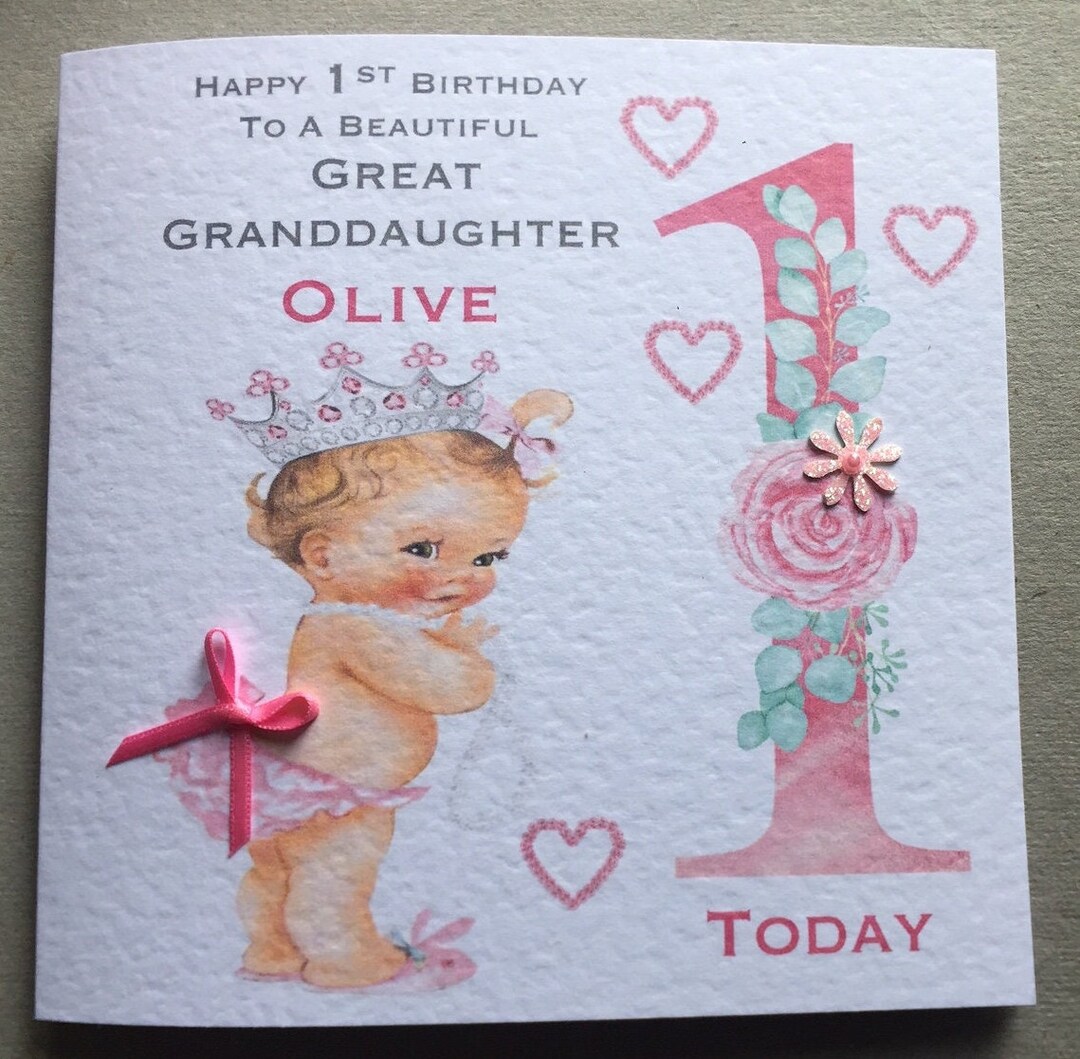 Girls Floral Number Birthday Card, Happy Birthday, Handmade and ...