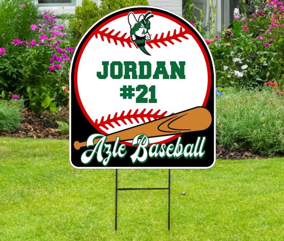 Personalized Softball Baseball Yard Sign | Customizable School Spirit ...