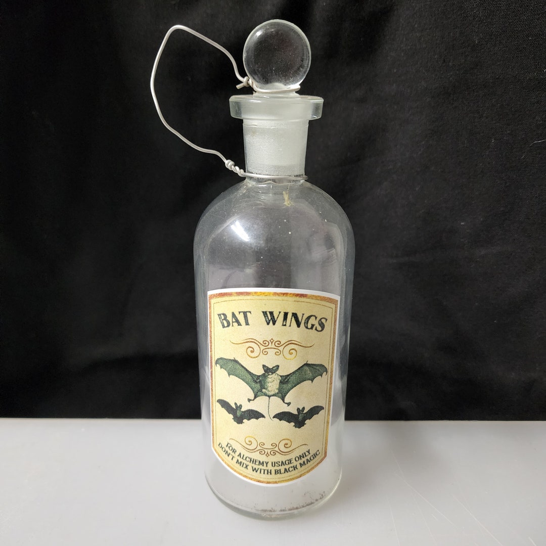 Vintage Apothecary Glass Bottle Bat Wings Empty Old Bottle - Etsy