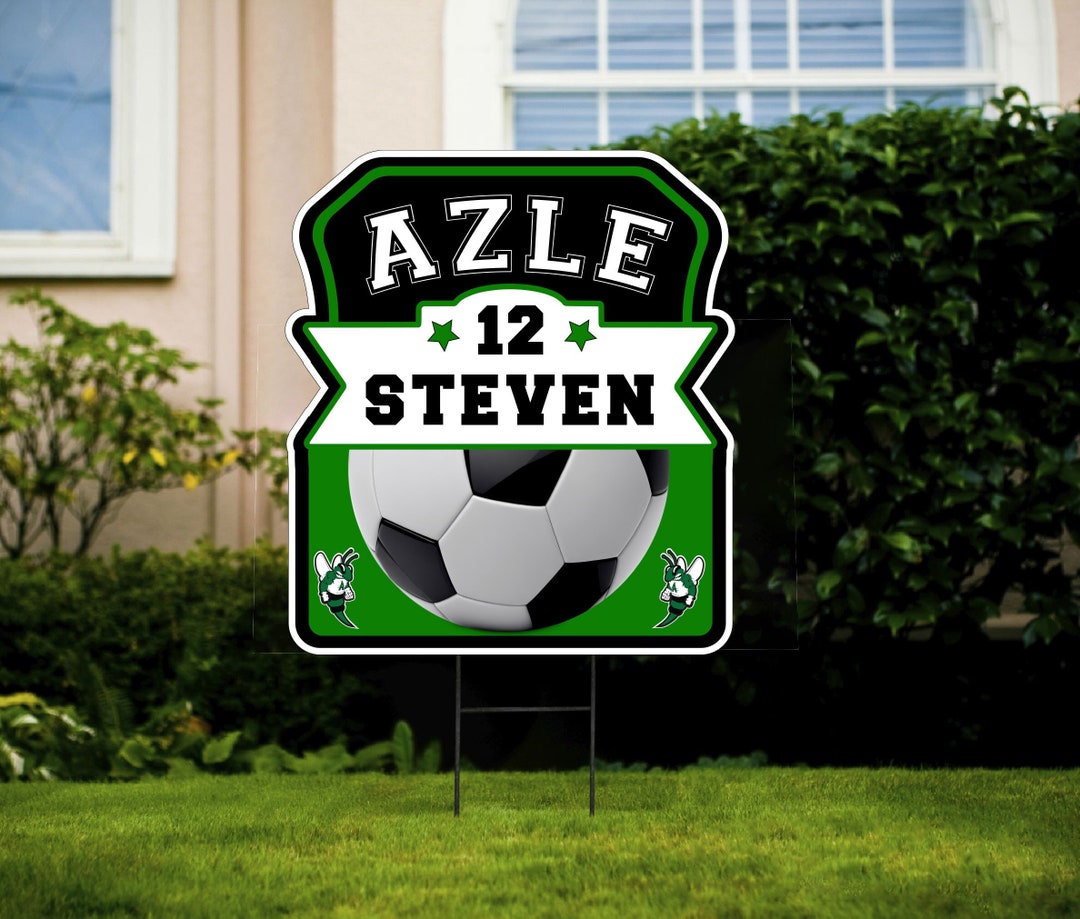 Personalized Soccer Yard Sign | Customizable School Spirit Garden ...