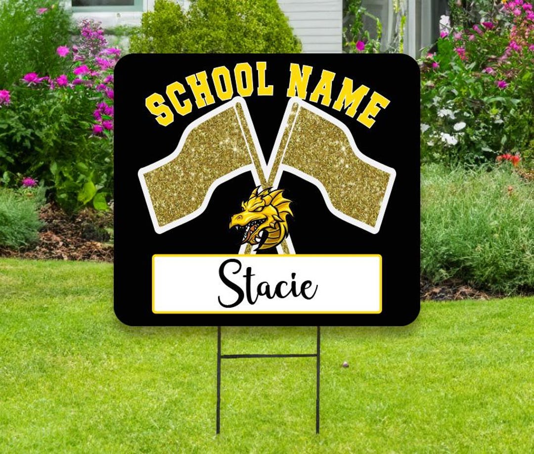 Personalized Color Guard Yard Sign | Customizable School Athletics ...