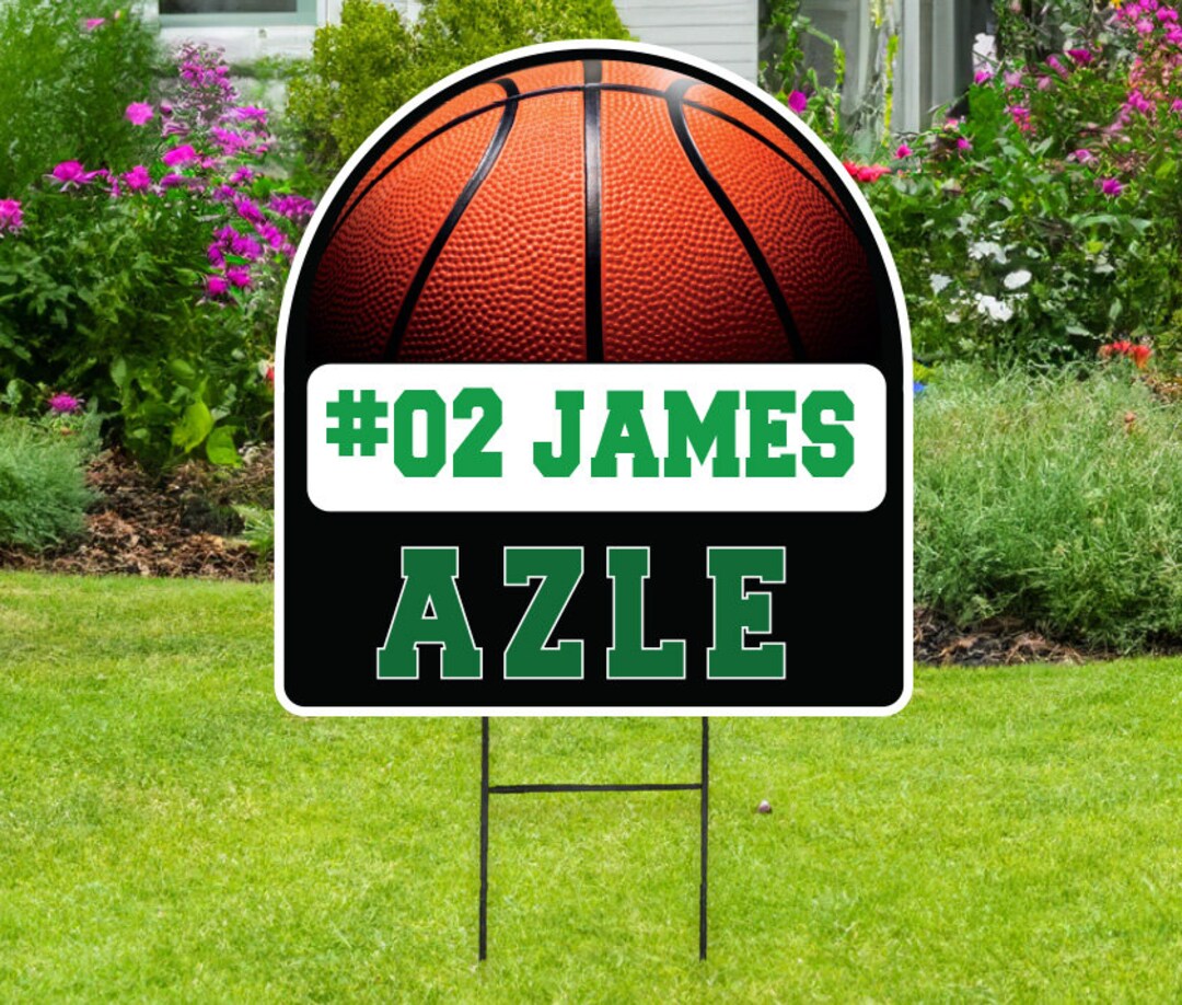 Personalized Basketball Yard Sign | Customizable School Spirit Garden ...