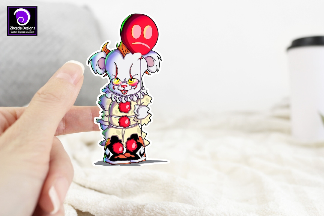 Horror Movie Pennywise IT Clown Sticker Scary Clown Die Cut Sticker ...