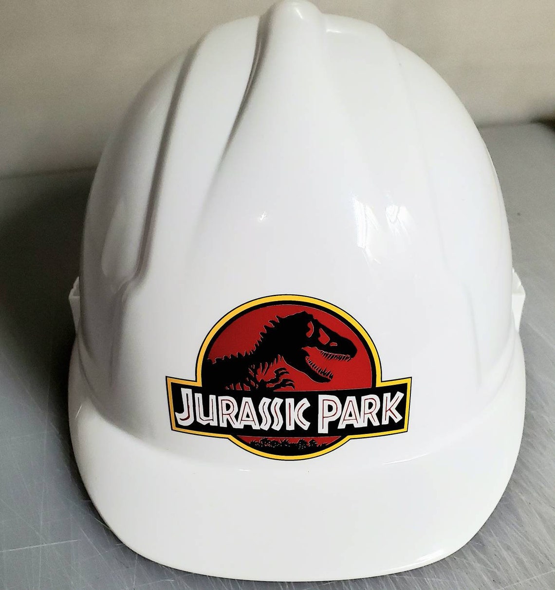 Personalized Jurassic Dinosaur Adult Hard Hat | Jurassic ID Badge ...