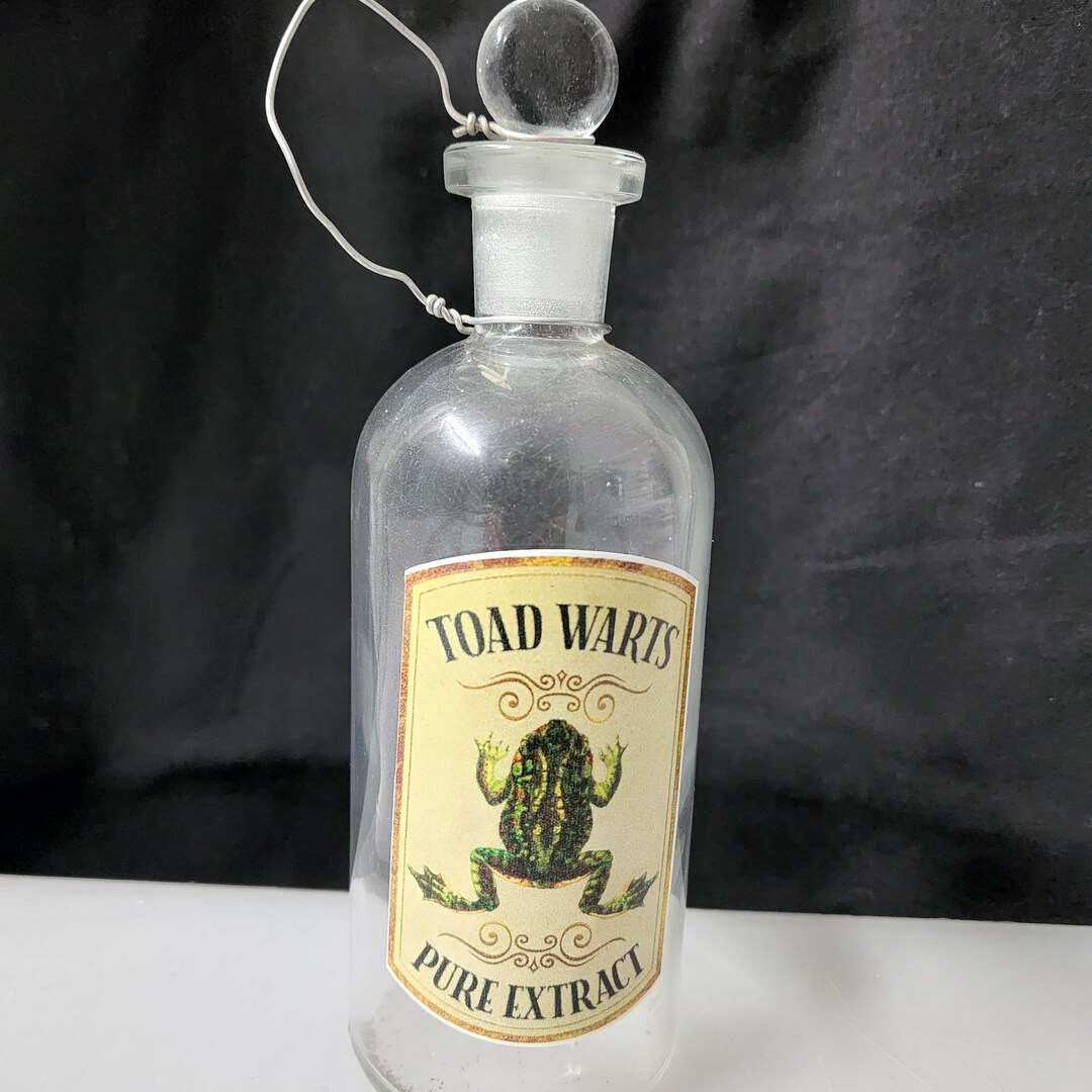 Vintage Apothecary Glass Bottle Toad Wart Empty Old Bottle Old Creepy ...
