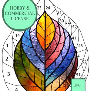 STAINED GLASS PATTERN - Sherry Fain - Leaf 1 - Etsy