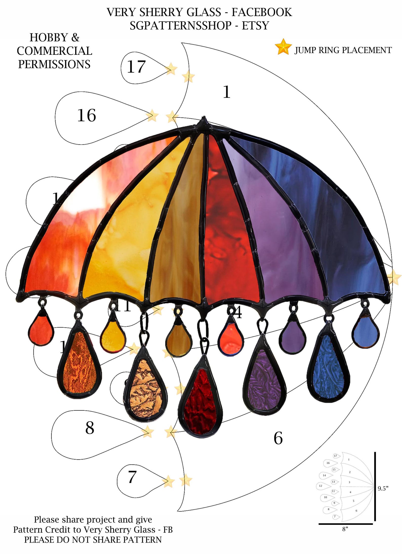 STAINED GLASS PATTERN - Very Sherry Glass - Umbrella Suncatcher - Etsy