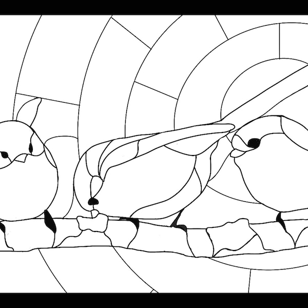 Stained Glass Birds on a Branch Pattern - Etsy