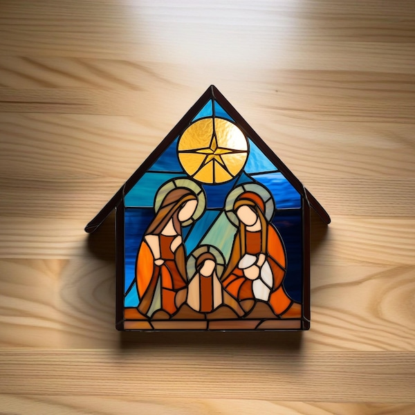 Nativity Stained Glass Pattern - Etsy