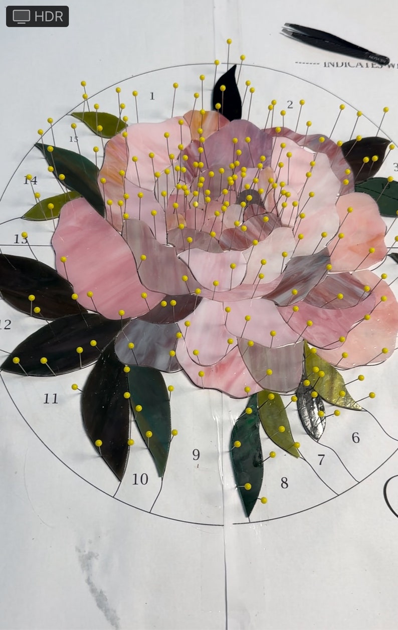 STAINED GLASS PATTERN - Sherry Fain - Peony - Etsy