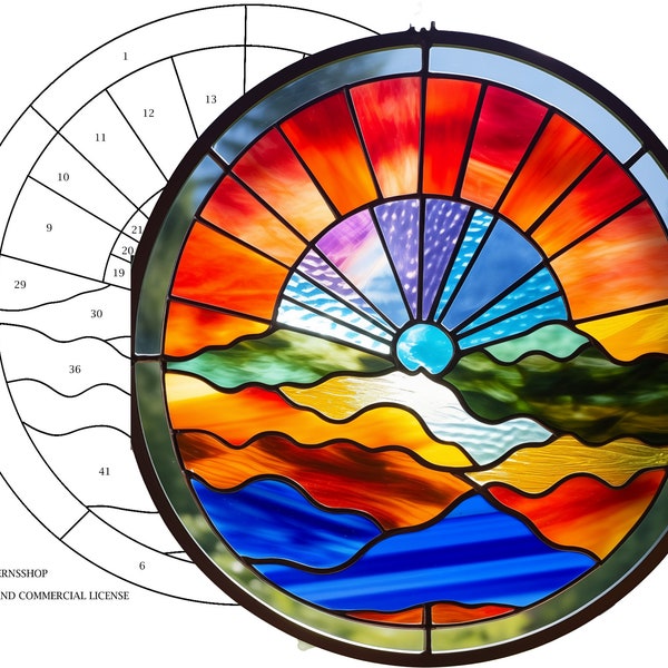 Stained Glass Sunset - Etsy