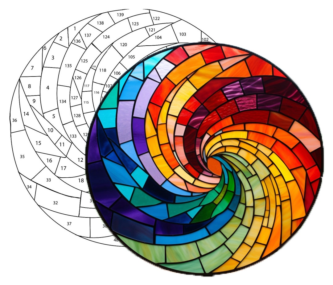 STAINED GLASS PATTERN Sherry Fain Color Wheel - Etsy