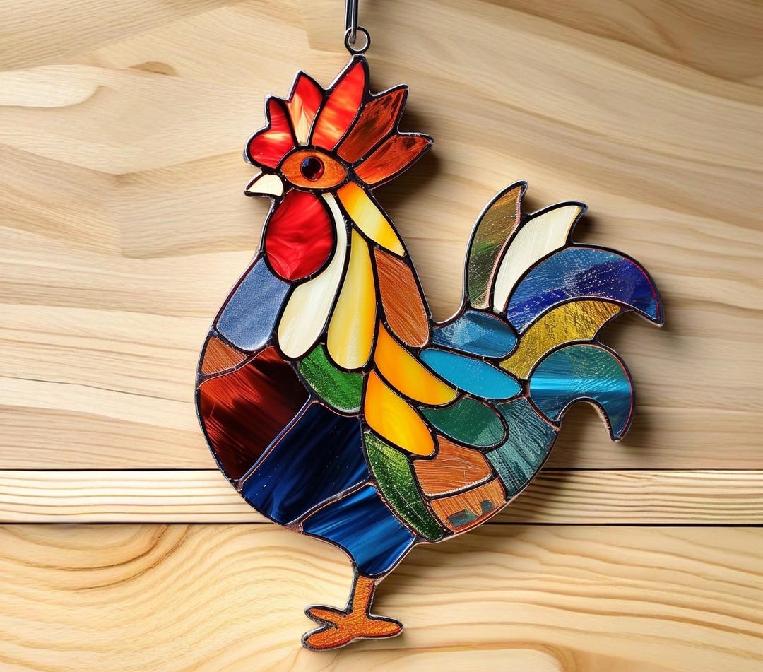 STAINED GLASS PATTERN - Sherry Fain - Rooster - Etsy