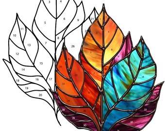 STAINED GLASS PATTERN Sherry Fain Leaf 2 - Etsy