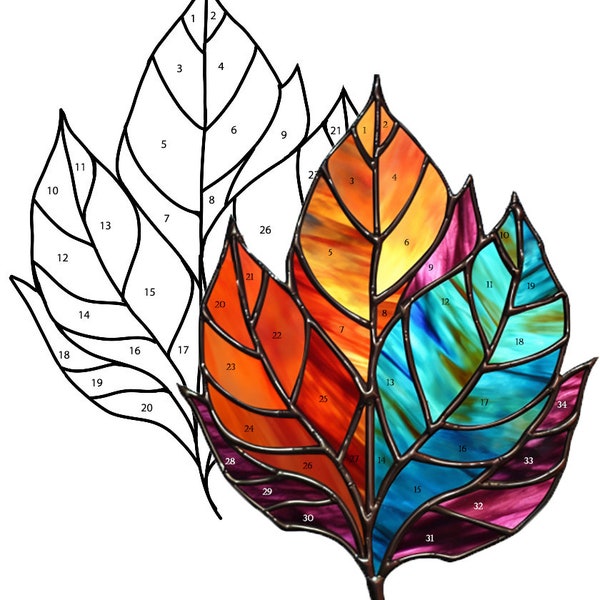 Stained Glass Leaves - Etsy