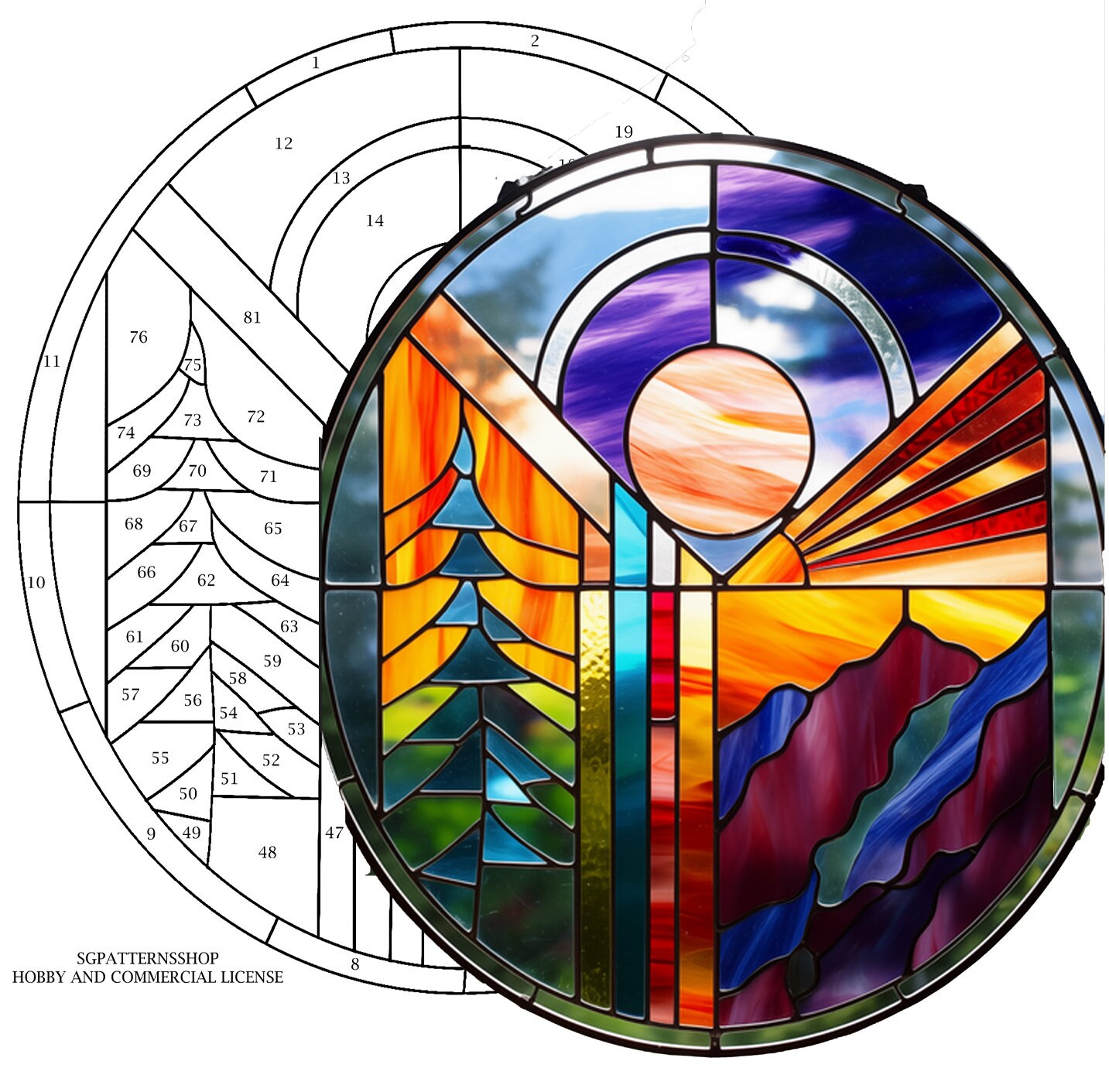 STAINED GLASS PATTERN Sherry Fain Season - Etsy