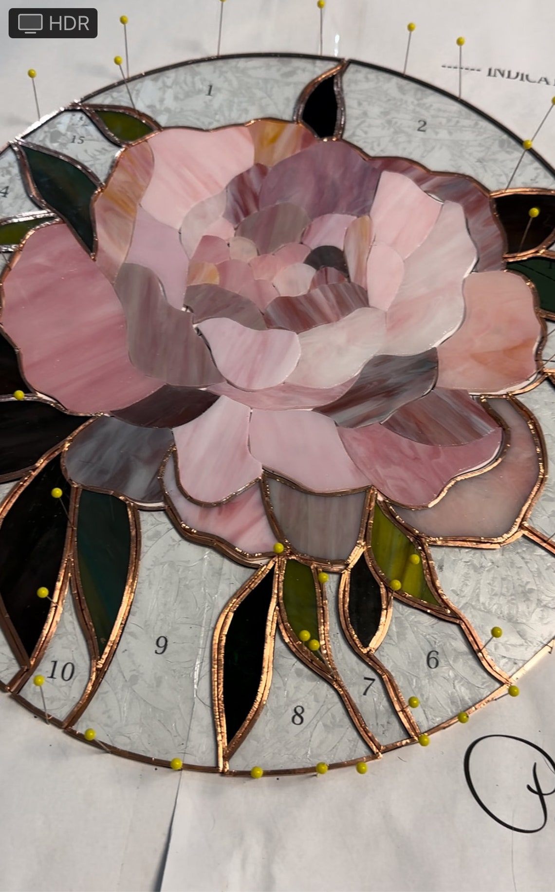 STAINED GLASS PATTERN Sherry Fain Peony - Etsy