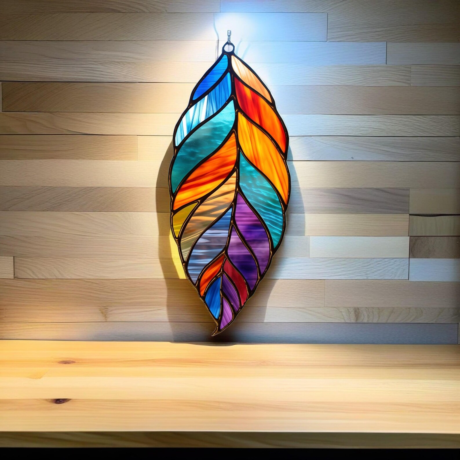STAINED GLASS PATTERN - Sherry Fain - Feather 2 - Etsy