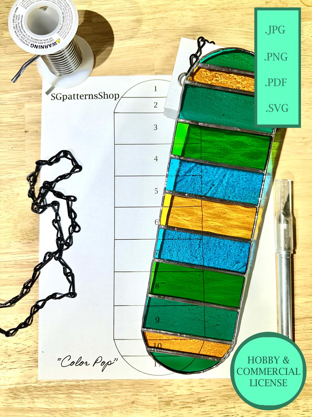 STAINED GLASS PATTERN Sherry Fain color Pop - Etsy